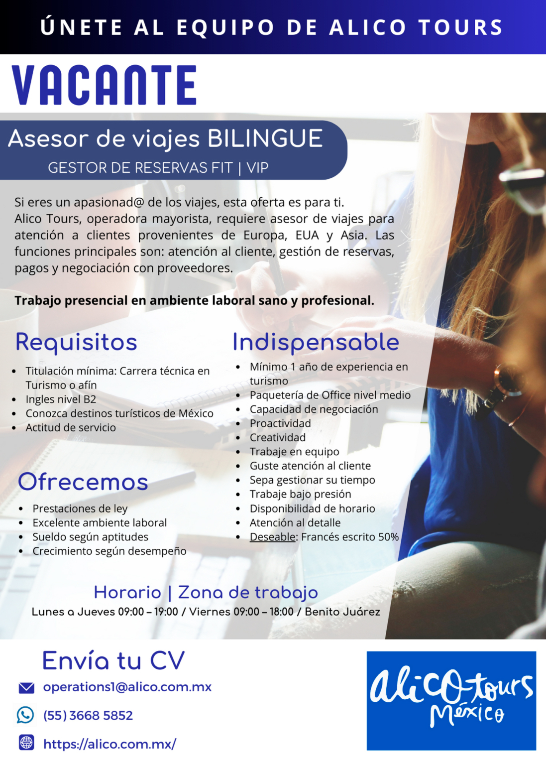 Únete al Equipo de ALICO – Alico Tours